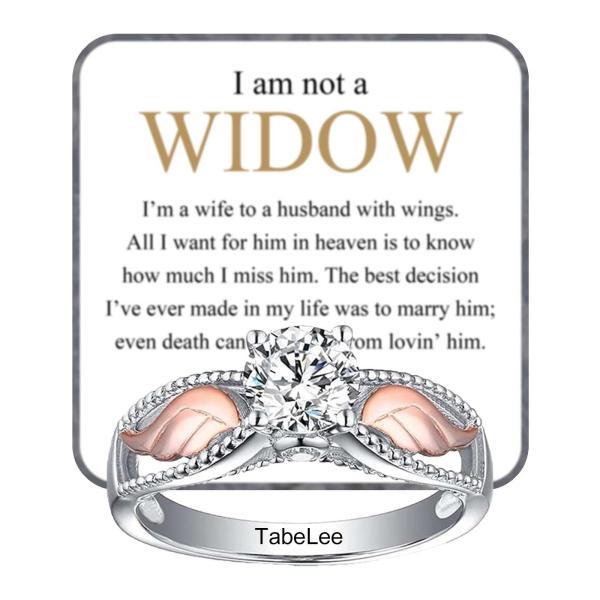商品名:  FETNHU I'm a Wife to a Husband Personalized Circle Wings Memorial Ring, Hug From Heaven Personalized Circle Wings ...