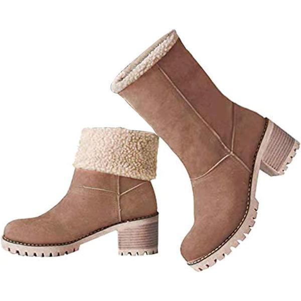 商品名Giltpeak Libiyi Women's Chunky Heel Round Toe Snow Boots, Dotmalls Boots, Winter Snow Fleece Suede Warm Ankle Short B...