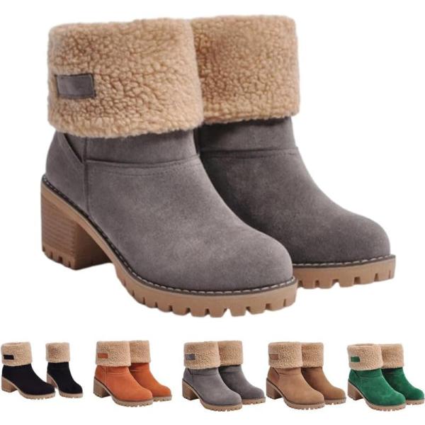 商品名HEYDEZHI Libiyi Boots | Libiyi Women's Chunky Heel Round Toe Snow Boots | Seniors' Chunky Heel Winter Bootsブランド：HEYDE...
