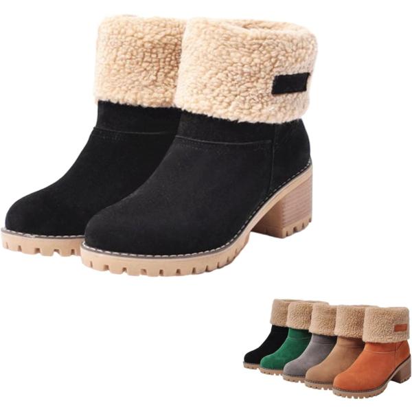 商品名Kicikol Libiyi Boots, Dotmalls Boots, Dotmalls Seniors' Chunky Heel Winter Boots, Round Toe Snow Boots-Black||6ブランド：K...