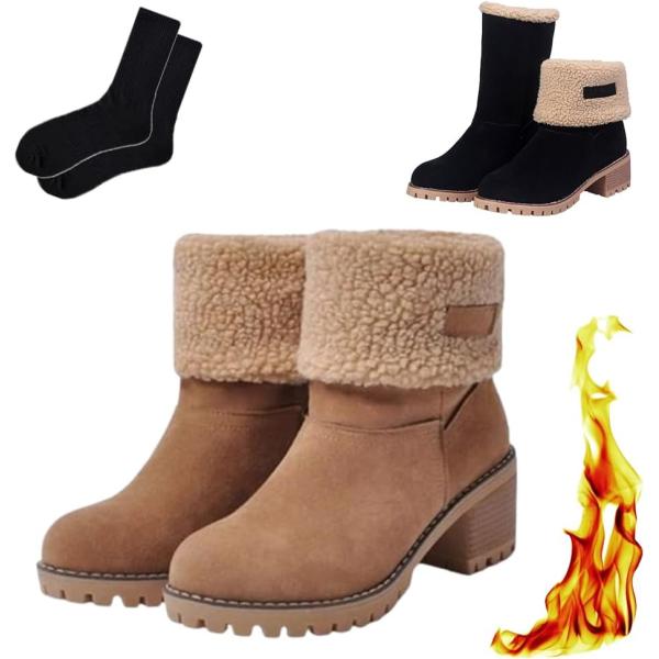 商品名GAFS Dotmalls Winter Boots, Dotmalls Boots for Women, Dotmalls Seniors' Chunky Heel Winter Boots, Women's Boots Chunk...