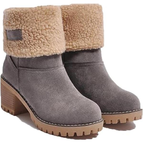商品名ZAATAR Dotmalls Boots, Dotmalls Seniors' Chunky Heel Winter Boots, Women Warm Snow Ankle Boots Outdoor Shoesブランド：ZAAT...