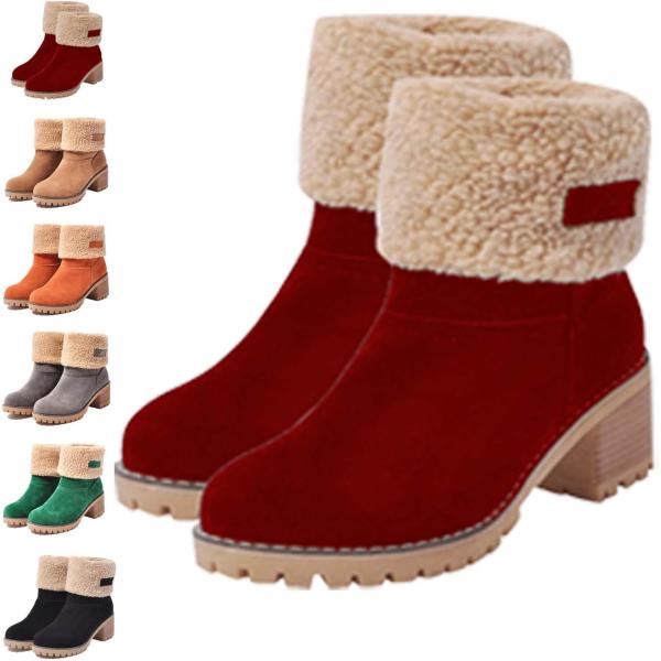 商品名JZXUAO Libiyi Boots - Libiyi Seniors' Chunky Heel Winter Boots, Libiyi Winter Boots, Comfortable Slip-On Warm Snow Bo...