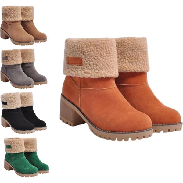 商品名Dotmalls Boots, Dotmalls Seniors' Chunky Heel Winter Boots, Dotmalls Shoes, Women's Chunky Heel Round Toe Snow Bootsブ...