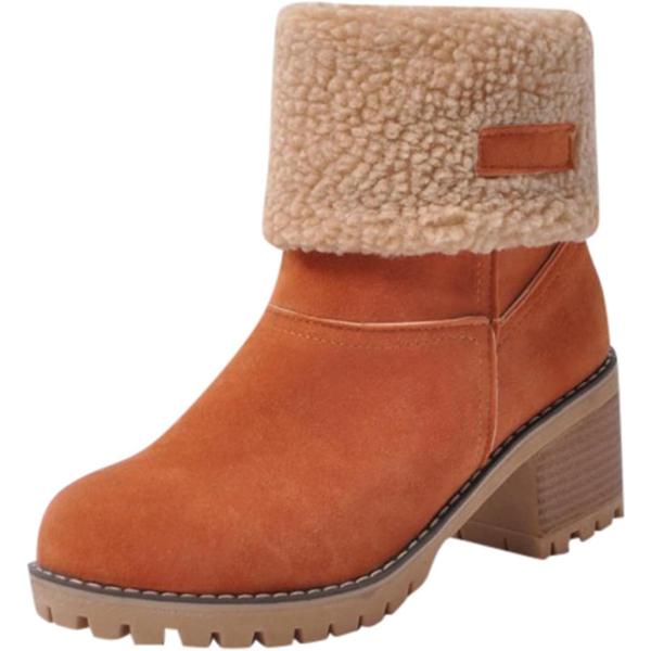 商品名Dotmalls Boots, New Winter Boots for Women Comfortable Mid Chunky Heel Suede Warm Fur Lined Bootsブランド：CBYXDY商品サイズ：9商品...