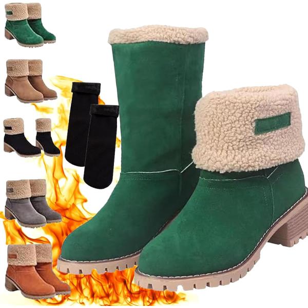 商品名XGBYR Dotmalls Boots,Dotmalls Seniors' Chunky Heel Winter Boots,Dotmalls Shoes,Winter Boots for Women (Green,10)ブランド：...