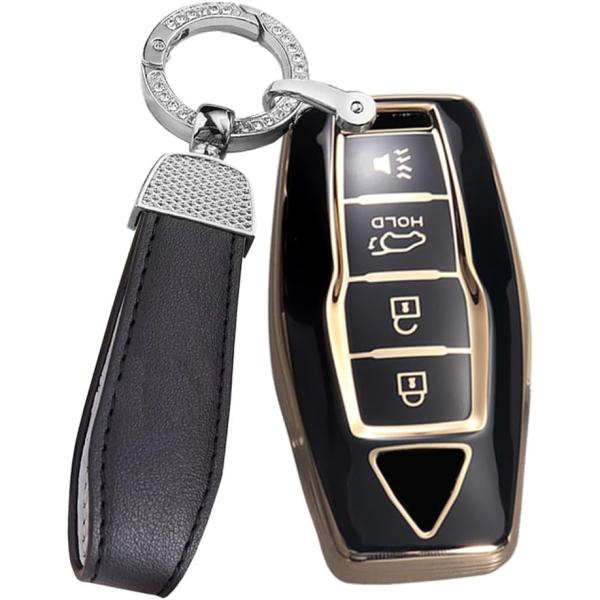 商品名ontto 4ボタンキーフォブカバー ソフトTPUキーシェル 耐久性のあるキースキン 360度保護 三菱アウトランダー2022 2023キーリモート用 ブラックontto 4-Button Key Fob Cover Soft TPU...