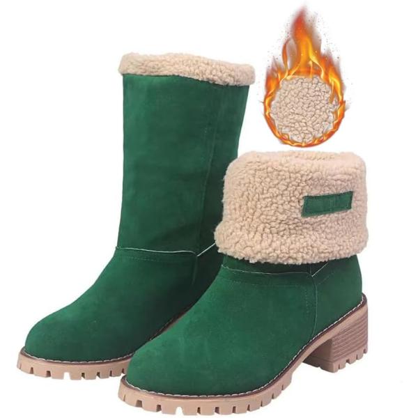 商品名HUIQINGLI Dotmalls Boots - Dotmalls Seniors' Chunky Heel Winter Boots, Women's Chunky Heel Round Toe Snow Boots (Gree...