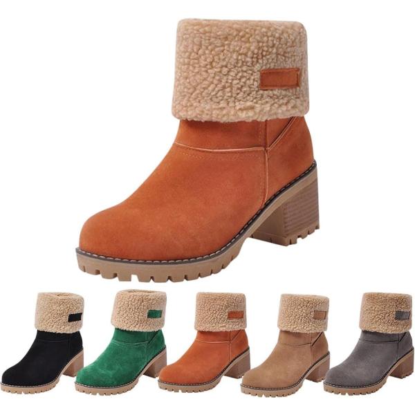 商品名OURDEZHI Dotmalls Shoes, Dotmalls Boots, Dotmalls Seniors' Chunky Heel Winter Boots, Libiyi Women's Chunky Heel Round...