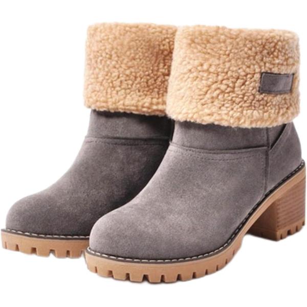 商品名Dotmalls Boots, Dotmalls Mid-Tube Thick Heel Snow Boots, Dotmalls Winter Boots For Women, Women's Round Head Chunky H...