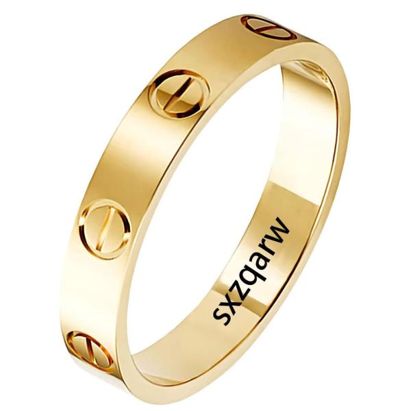 商品名:  sxzqarw Love Rings with Screw Design, Band Rings Gold 18k Titanium Steel Wedding Ring Jewelry Anniversary Birthday...