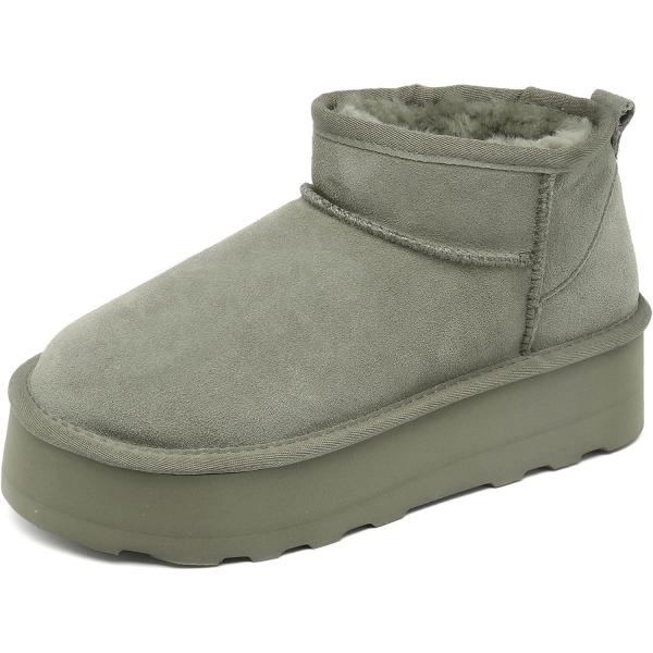 商品名Meik Mangni Women's UltrB Mini Platform Fashion Boot Classic Short Ankle Boot Cloud Warm Fur Lined Snow Boots Anti-Sl...