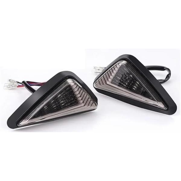商品名Motorcycle Turn Signals Light 2pcs Smoke Triangle LED Motorcycle Turning Signals Flashing Lights Motorbike Flowing Da...