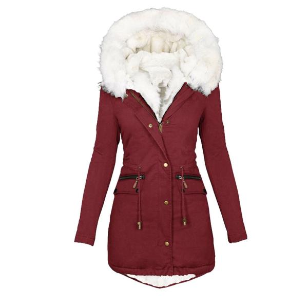 商品名:  Winter Coats For Women Plus Size Thick Warm Cashmere Parka With Fur Hood Fashion Windproof Puffer Jacket Big Colla...