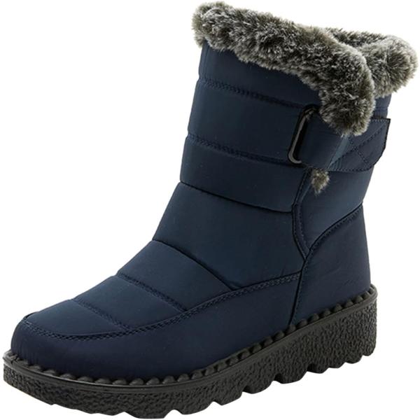 商品名JWSVBF Waterproof Snow Boots for Women Faux Fur Cozy Warm Men's Winter Backpacking Snow Boots Warm Water Resistant Hu...