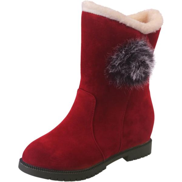 商品名JWSVBF Women's Classic Faux Fur Slip On Winter Ankle Snow Boots Men's Winter Boots Outdoor Cold-Weather Warm Snowboot...