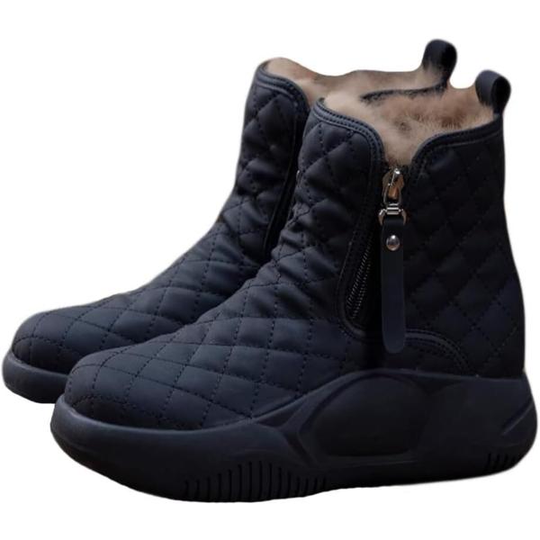 商品名Tzsaixeh Women's Warm Thick Soled Snow Boots Wide Width Waterproof Outdoor Ankle Booties Zipper Winter Comfortable Sh...