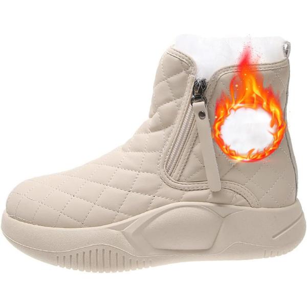 商品名ZPLMIDE Women's Warm Thick Soled Snow Boots, Fur Lined Warm Winter Waterproof Boots for Women Platform Snow Boots (Be...