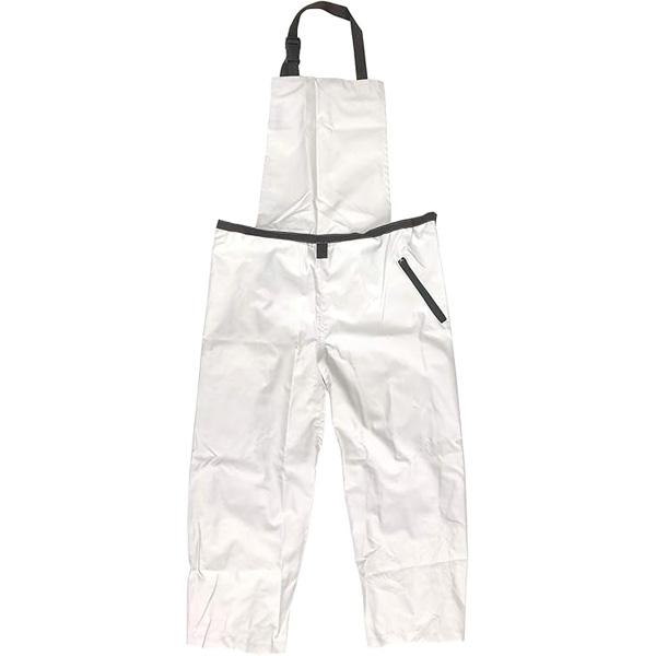 【品　名】 作業エプロン【カラー】 クールホワイト【材　質】 ナイロン95％ポリエステル5％【サイズ】 男女兼用フリーサイズ【腰ベルトの長さ】 片方（約）62cm ※モデルは標準体型よりも痩せ型です。前側で結ぶことが難しい場合は背中側で結ん...