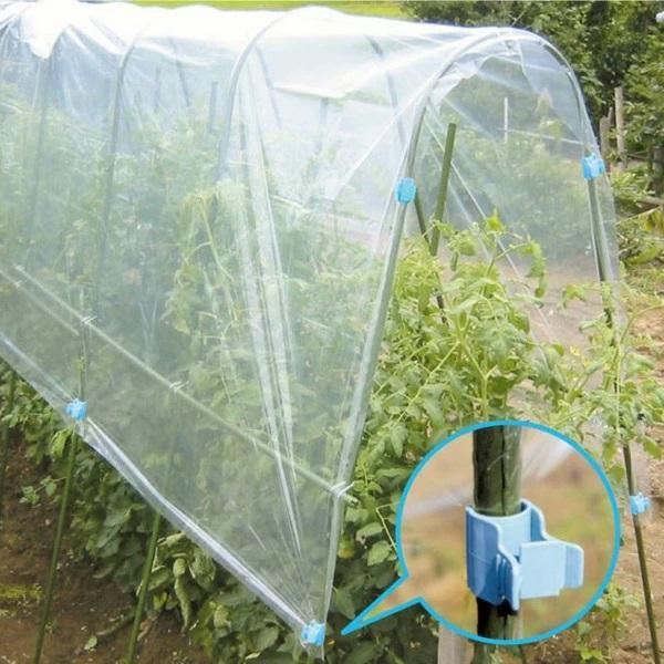 【品　名】菜園かんたんパッカー　１６mm【入り数】50【適合支柱サイズ】外径Φ16mm用【材　質】ポリエチレン【商品説明】●シートの固定やネット張りに大変便利です。●イボ付パイプにも使用でき、シートをキズつけません。【備　考】※商品仕様は、...