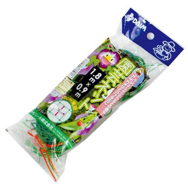 【品　名】第一ビニール　園芸ネット　W1.8m×L0.9m　つる　家庭菜園【サイズ】1.8m×0.9m網目寸法　10cm×10cm（角目タイプ）【主原料】ポリエチレン【商品説明】●つる性の植物の成長をサポートします。●支柱や垣根などと組みあ...