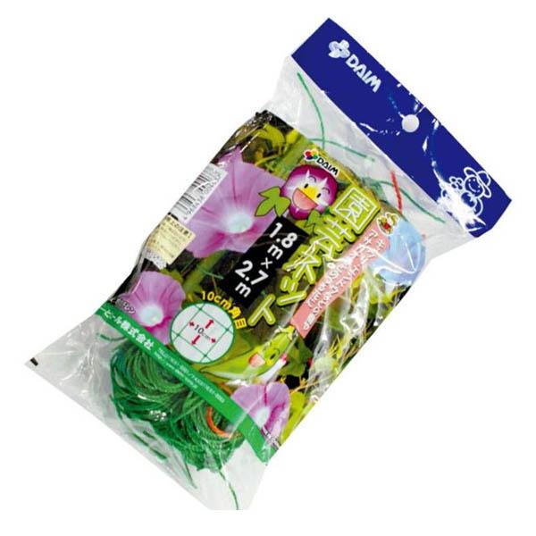 【品　名】第一ビニール　園芸ネット　W1.8m×L2.7m　つる　家庭菜園【サイズ】1.8m×2.7m網目寸法　10cm×10cm（角目タイプ）【主原料】ポリエチレン【商品説明】●つる性の植物の成長をサポートします。●支柱や垣根などと組みあ...