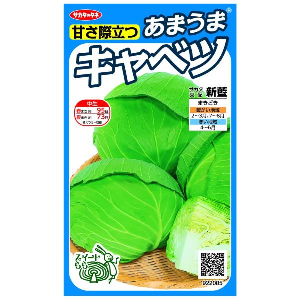 【商品概要】切替月:6月詰量:0.8ml発芽率:80採苗本数:60春秋扱い:春秋兼用種春:○秋:○【商品説明】【商品詳細】ブランド：サカタのタネ商品種別：DIY・工具・ガーデン商品名：実咲野菜　キャベツ　甘さ際立つあまうまキャベツ　新藍　小...