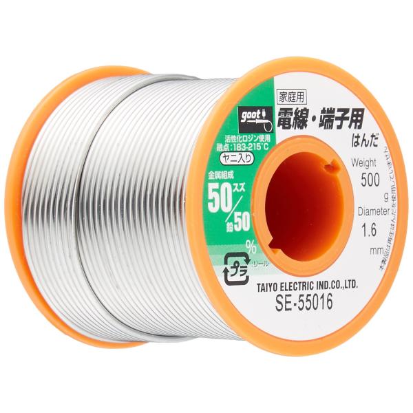 【商品概要】鉛入りはんだΦ1.6mmスズ50％/鉛50％500ｇリール巻き　（約35m）ヤニ入り融点：183-215℃【商品説明】【商品詳細】ブランド：太洋電機産業(goot)商品種別：DIY・工具・ガーデン商品名：太洋電機産業(goot)...