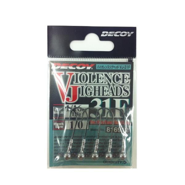 【商品概要】バイオレンスジグヘッド VJ-31F●スイミングワームや一点シェイクはもちろん、今やクレバーなバス達の攻略に欠かせないシェイクリトリーブでの中層攻略等、あらゆるフィネスジグヘッドメソッドをそつなくこなし、アングラーの意図通りにワ...