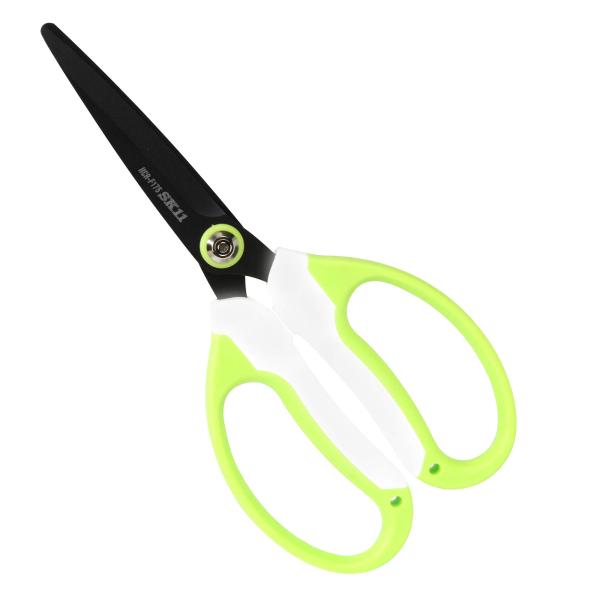 【商品概要】特徴:ゆるやかカーブ刃+ギザ刃で切るものを逃さずスムーズにカットできる仕様:フッ素コート、色:グリーン刃厚:約2.3mm、刃部硬度:HRC53±2切断目安:アルミ板・銅板 0.3mmまで/プラ板 1.2mmまで/皮革・ゴム板 3...