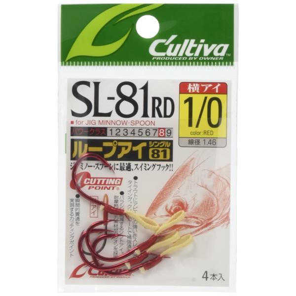 【商品概要】サイズ:1/0線径:1.46入数:4本【商品説明】【商品詳細】ブランド：オーナー(OWNER)商品種別：スポーツ＆アウトドア商品名：OWNER(オーナー) ループアイシングルSL-81RD レッド 1/0製造元：オーナー(OWN...