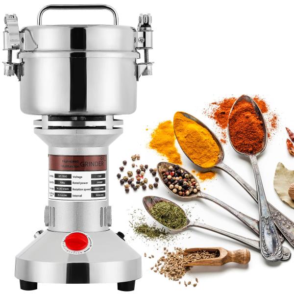 【商品概要】【容量】：700ｇ（米を参照として。田七など硬いものは300ｇ〜500ｇ）【適用】：ペッパー/ミル/ヤマイモ/八角/ローリエ/ちんぴ/穀類/三七/人参/真珠/マカ/飼料/大豆/唐辛子/霊芝/甘草/ゴマなどに適用できます。【安全性...