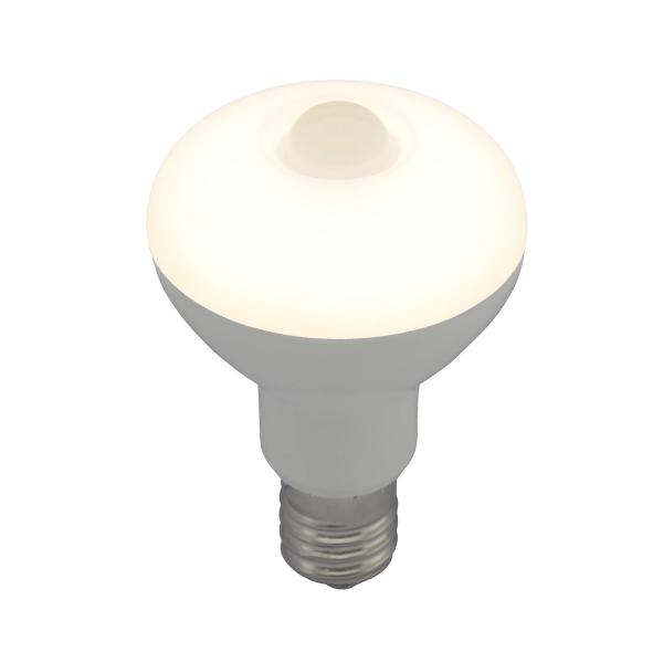 【商品概要】【 特 長 】 ● 人が近づくと自動点灯、人感・明暗センサー機能付きLED電球 ● 周囲が暗いとき人が近づくと点灯します ● 人検知で自動点灯延長 ● 小形電球40W相当の明るさ ● 配光角約90° ● 電球色相当 ● 口金:E...