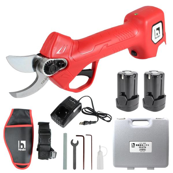 【商品概要】平城商事 ヒラキ 充電式 電動剪定ハサミ KS-27N作業しやすい充電式コードレス電動剪定ばさみ／かる〜く使える！大切な利き手を腱鞘炎から守ります！／開口の角度が２段階調整できる！／荷重園・庭木の剪定作業がラクラク♪／／／メーカ...