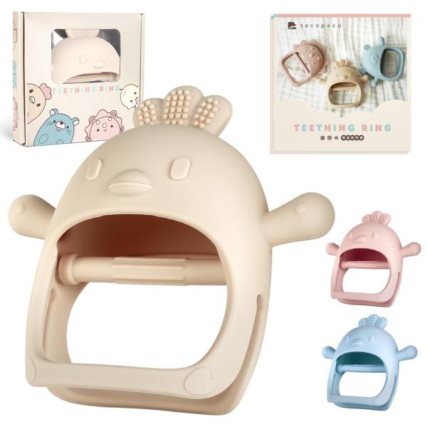 【商品概要】【いろんな動物さんをはむはむ楽しい♪】tecopeco[テコペコ] から可愛い 歯固めが登場♪ 「コッコ・モル・ディノ」の3種類のかわいい動物さんたちから選べて、目に優しいくすみカラーを採用。動物によってかみかみの感触がかわって...