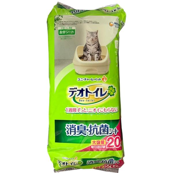 【商品概要】ニオわない＆キレイ続く【商品説明】【商品詳細】ブランド：デオトイレ商品種別：ペット用品商品名：デオトイレ 消臭・抗菌シート 20枚製造元：ユニ・チャーム商品番号：4520699677919色：白【当店からの連絡】