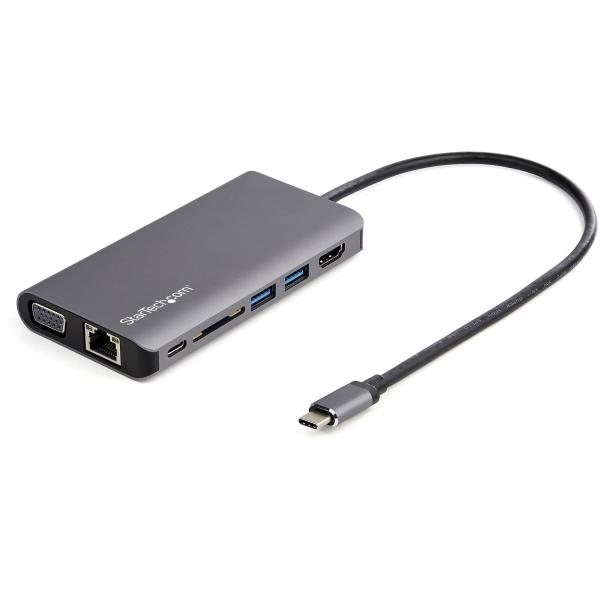 【商品概要】8 in 1 多機能ドック：4K/30Hz HDMI、1080p VGA、5Gbps USB（2x USB-A、USB-C）、SDスロット、ギガビットイーサネット、ヘッドセット／マイク音声ジャック搭載。複数のアダプタが不要になる...