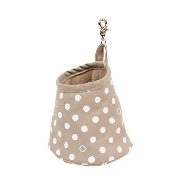 【商品概要】本体生地：コットン(裏：ポリエステルフリース)サイズ：高１３×底(直径)１３cm【商品説明】スタイリッシュなモモンガ用吊下げハウス！ Ｌ・Ｉ・Ｐ　フクロモモンガポット　水玉　ベージュ 対象動物 モモンガ 特長 ●円錐型のスタイリ...