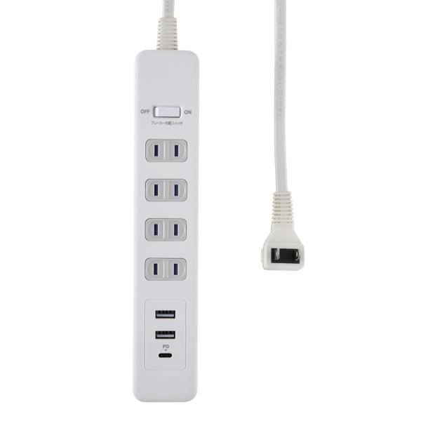 【商品概要】使用温度範囲:-10℃~40℃コード長:2m屋内専用国内専用 AC差込口定格:AC100V 14A【商品説明】【商品詳細】ブランド：エルパ(ELPA)商品種別：電源タップ商品名：エルパ(ELPA) USB付き 延長コード 電源タ...