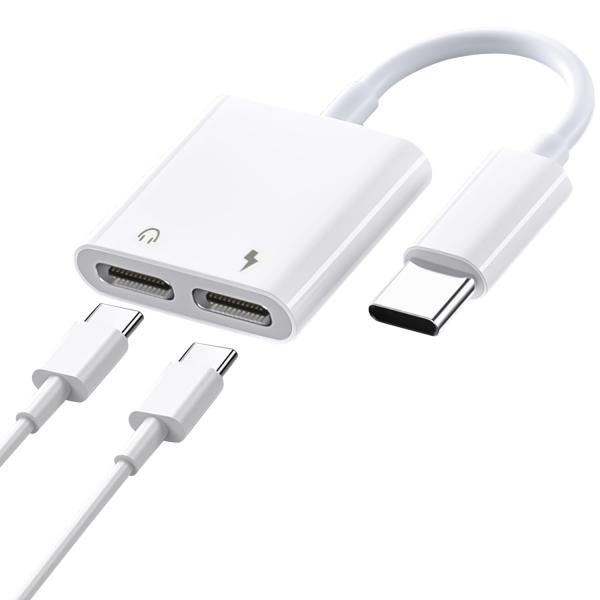 【商品概要】?【2in1タイプC変換ケーブル】Type-C 二股アダプター 充電しながら、音楽再生を楽しめます。プラグ&amp;プレイで、ドライバーやアプリケーションを導入する必要はありません。高品質の純正品素材を採用しており、転送信号効果...