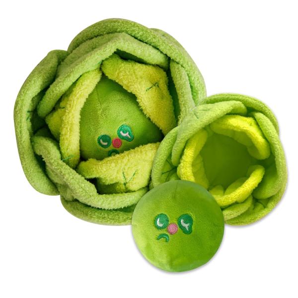 【商品概要】キャベツ型おもちゃ【商品説明】新鮮シャキシャキの美味しいキャベツがノーズワークトイになりました。 キャベツの葉と真ん中のボールが、柔らかいマジックテープで分離するおもちゃです。 葉の間や、ボールのおやつポケットにお気に入りのおや...