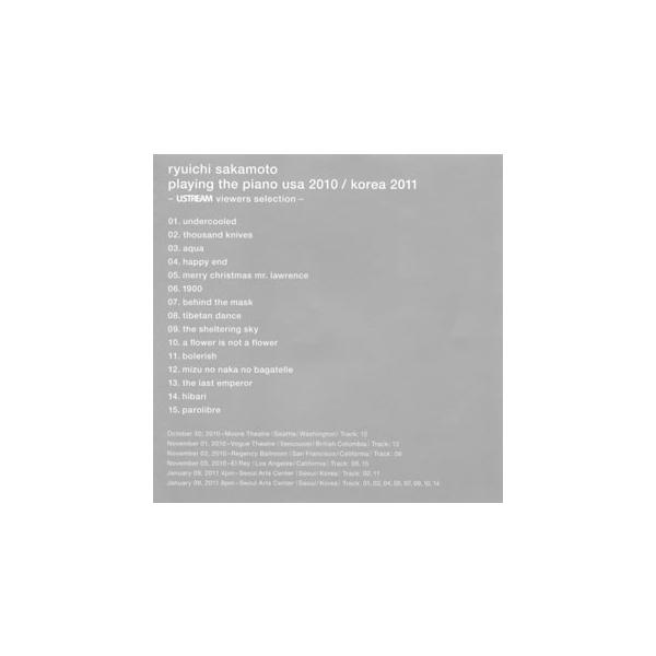 【発売日：2011年12月14日】【品番】 RZCM-59041【JAN】 4988064590414【発売日】 2011年12月14日【アーティスト】坂本龍一【収録内容】(1)undercooled(2)thousand knives(3...