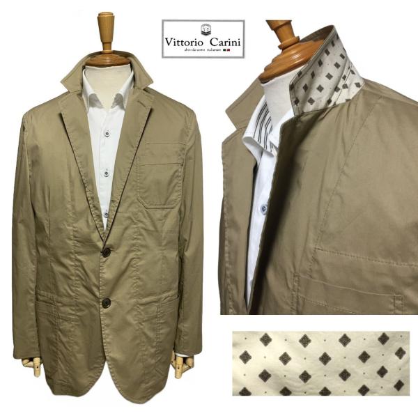 品名 Vittorio Carini　ビットリオ カリーニ　軽量綿ポリ　段返り3つボタン アンコンジャケット 商品説明 高級ブランド　Vittorio Carini　ビットリオ カリーニ段返り3つボタン アンコンジャケットです。襟裏と袖裏プ...