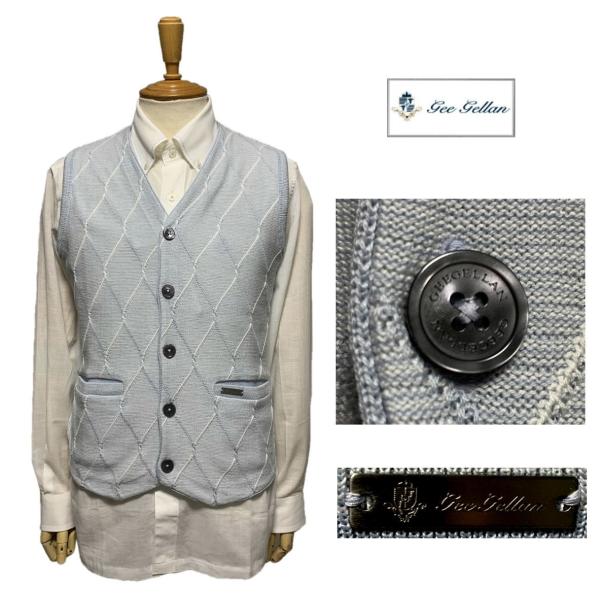 品名GEE GELLAN　ジーゲラン　春夏　前開き　ニットベスト 商品説明ファッション性を意識しながらも、トレンドセッターではなく、流行に左右されないタイムレスな伝統的なルールや価値観と、上質で厳選された素材で表現する、大人のベーシックスタ...