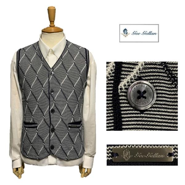 品名GEE GELLAN　ジーゲラン　春夏　前開き　ニットベスト 商品説明ファッション性を意識しながらも、トレンドセッターではなく、流行に左右されないタイムレスな伝統的なルールや価値観と、上質で厳選された素材で表現する、大人のベーシックスタ...