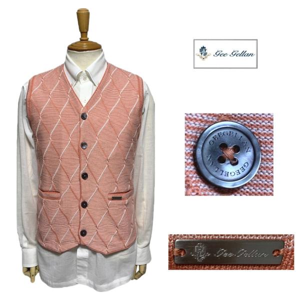 品名GEE GELLAN　ジーゲラン　春夏　前開き　ニットベスト 商品説明ファッション性を意識しながらも、トレンドセッターではなく、流行に左右されないタイムレスな伝統的なルールや価値観と、上質で厳選された素材で表現する、大人のベーシックスタ...