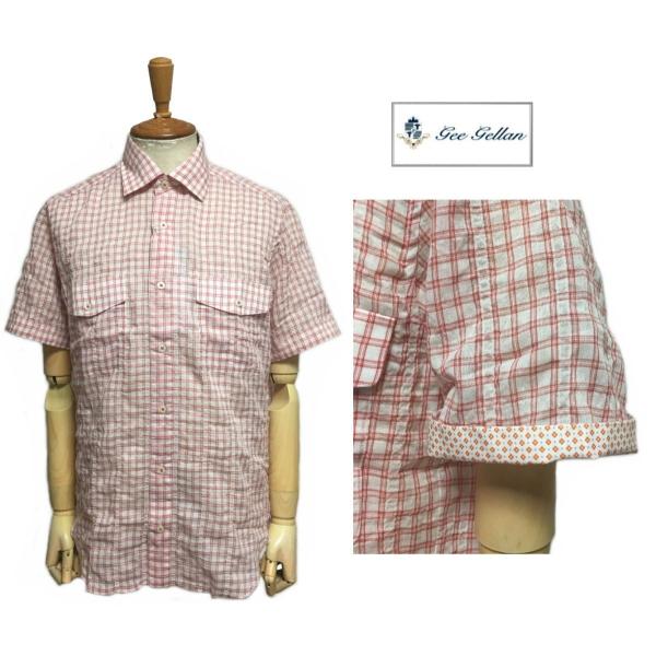 品名 GEEGELLAN ジーゲラン　半袖シャツ　シワ加工清涼素材 商品説明 GEEGELLAN ジーゲランファッション性を意識しながらも、トレンドセッターではなく、流行に左右されないタイムレスな伝統的なルールや価値観と、上質で厳選された素...