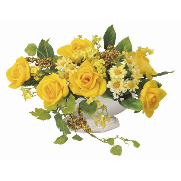 【SIZE】幅30×奥行き19×高さ19cm　　鉢：陶器■ギフト対応：お祝い/贈り物　(メッセージカード/ビジネス向け立札もOK)Green-Artの光触媒・人工植物(フェイク)「フラワー＆グリーン」