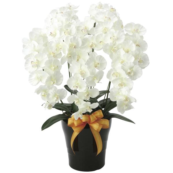 【SIZE】幅50×奥行き45×高さ75cm　鉢：陶器　　　　花：径11cm(最大)×60輪■ギフト対応 (メッセージ・立札)　陶器鉢のためラッピングはリボンのみになります。Green-Artの光触媒「フラワー＆グリーン」インテリア植物に消...