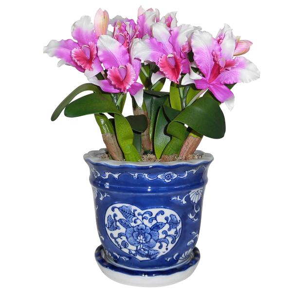 【SIZE 約】幅28×高さ40cm　/花径：約5-10cm　×9輪(プラス蕾3輪)■鉢：陶器　/形状や模様が少し変わることがあります。■ギフト対応：お祝い/贈り物　　(リボンラッピング・メッセージカード/ビジネス向け立札)Green-Ar...